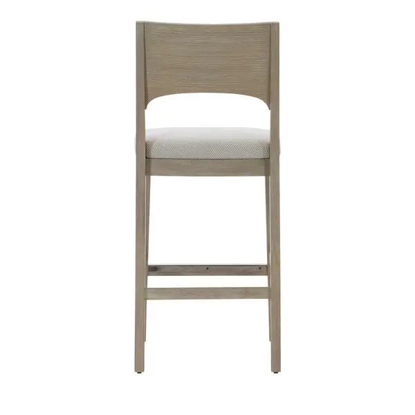 BERNHARDT Solaria Wood Back Bar Stool - Gray