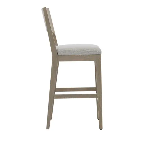 BERNHARDT Solaria Wood Back Bar Stool - Gray