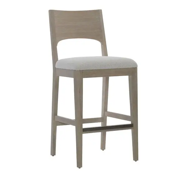 BERNHARDT Solaria Wood Back Bar Stool - Gray