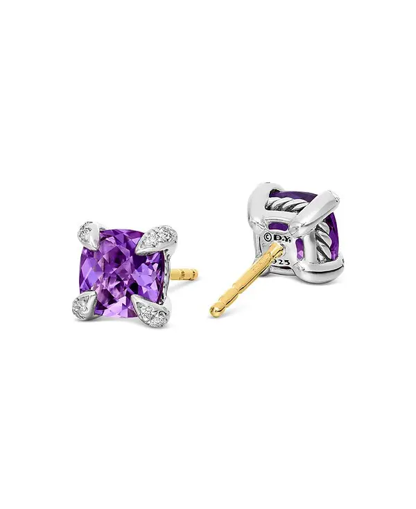 David Yurman Chatelaine Stud Earrings - Purple/silver