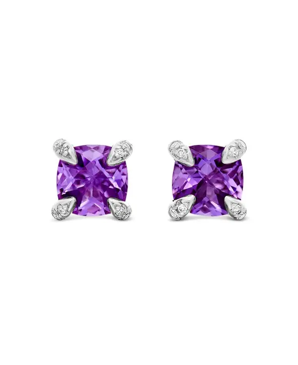 David Yurman Chatelaine Stud Earrings - Purple/silver