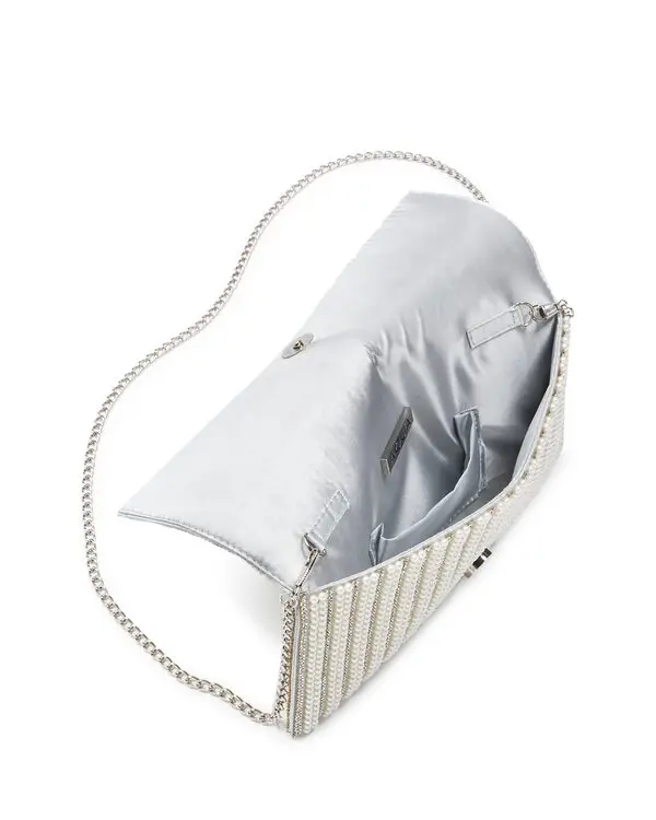 Aqua Small Beaded Clutch Exclusive - White