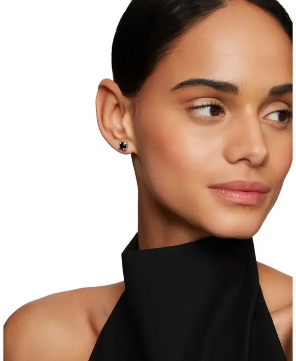 David Yurman Chatelaine Stud Earrings With Black Onyx And Diamonds - Black/silver