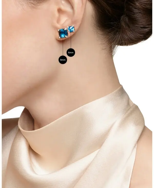 David Yurman Chatelaine Stud Earrings With Black Onyx And Diamonds - Black/silver