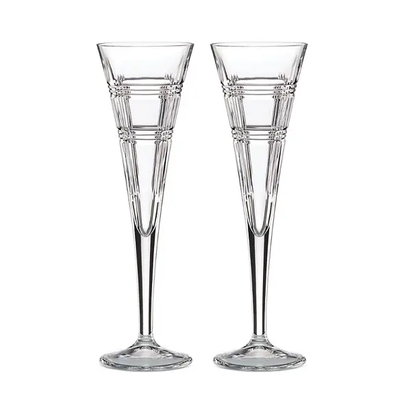 REED & BARTON Hudson Toasting Flutes, Set Of 2 - Clear