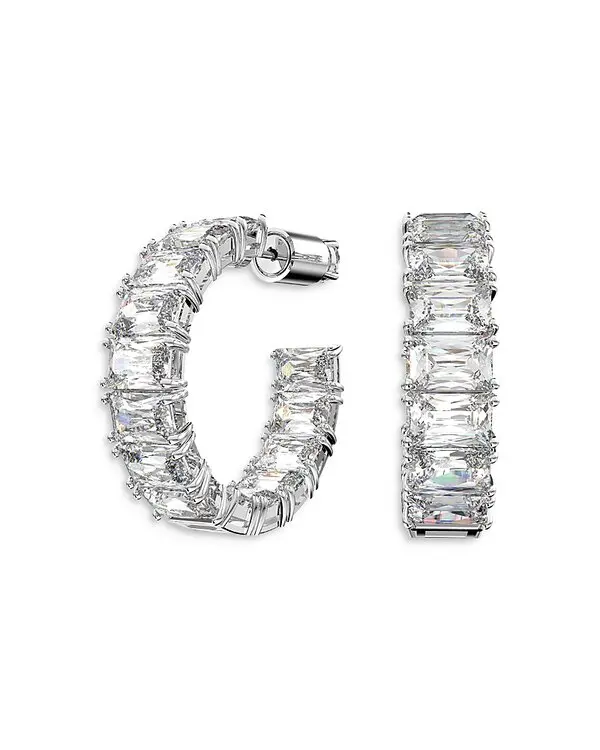 SWAROVSKI Matrix Hoop Earrings - White