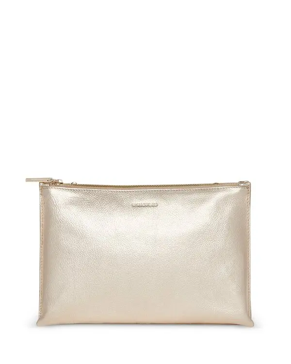 Whistles Rae Metallic Leather Double Pouch Clutch