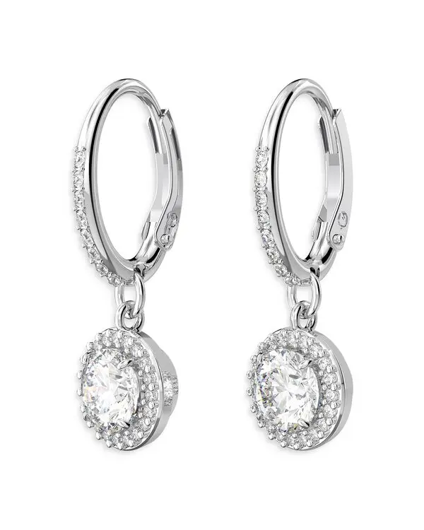 SWAROVSKI Una Huggie Hoop Drop Earrings - Silver