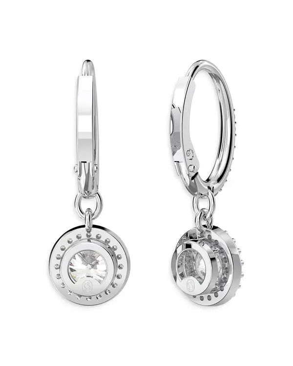SWAROVSKI Una Huggie Hoop Drop Earrings - Silver