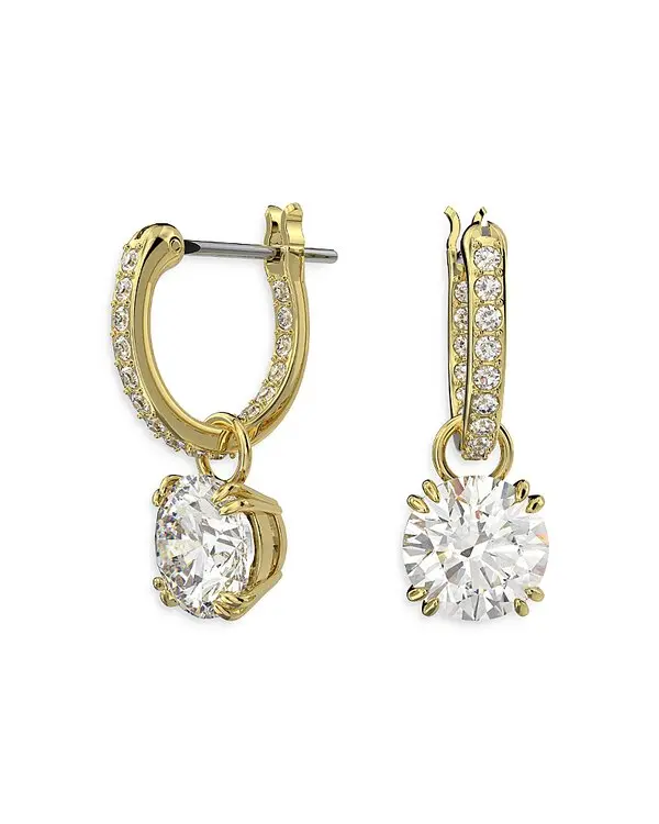 SWAROVSKI Stilla Huggie Hoop Drop Earrings - Gold