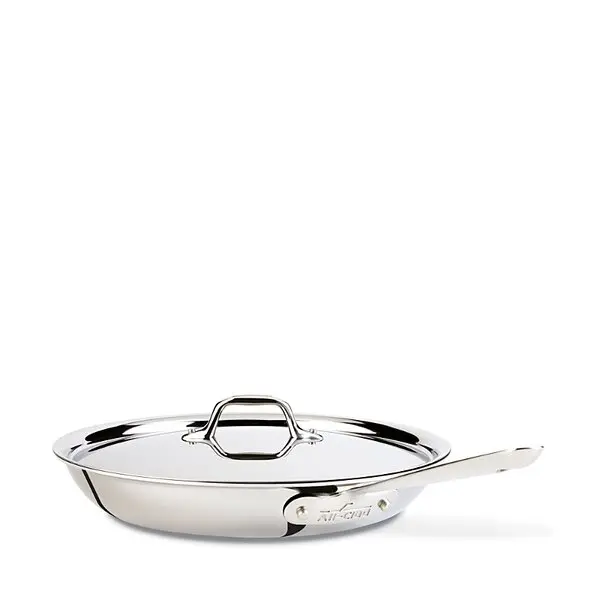 ALL-CLAD D3 12 Fry Pan With Lid - Stainless Steel