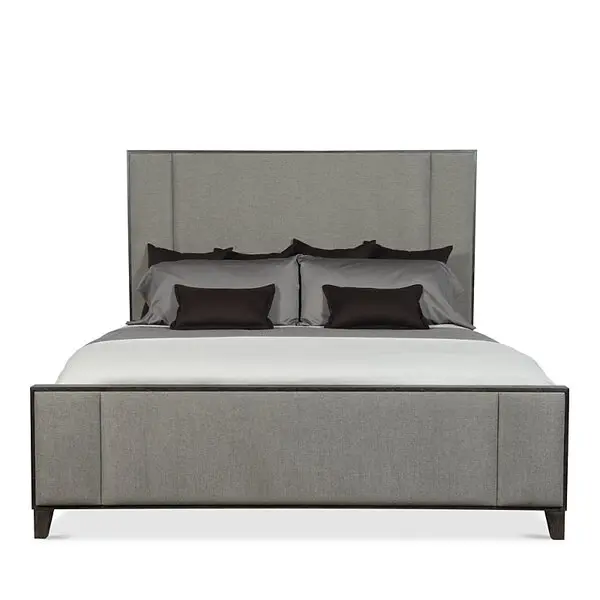 BERNHARDT Linea Upholstered King Bed - Cerused Charcoal Finish