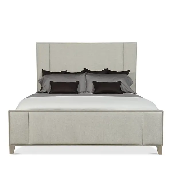BERNHARDT Linea Upholstered King Bed - Cerused Greige Finish