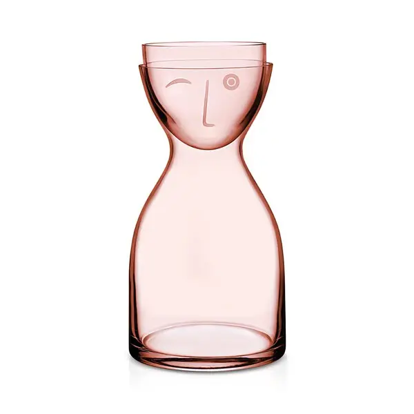 NUDE GLASS Mr. & Mrs. Small Bedside Water Set - Pastel Pink
