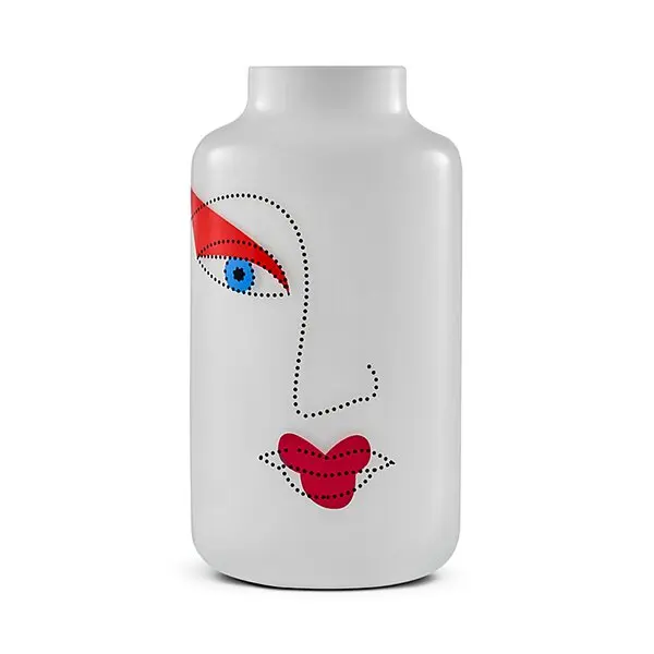 NUDE GLASS Rock & Pop Magnolia Mini Vase, Small - White/red