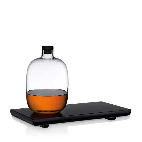 NUDE GLASS Malt Whisky Bottle & Tray Set