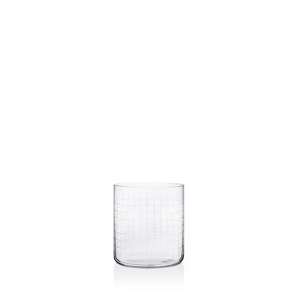 NUDE GLASS Finesse Grid Double Old Fashioned Whisky Glass, Set Of 4 - Clear