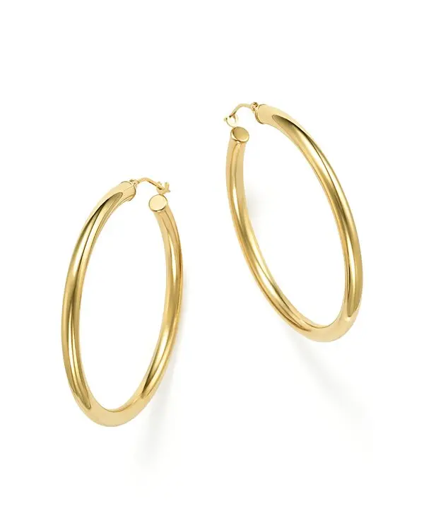 Bloomingdale'S 14k Yellow Round Hoop Earrings - Gold
