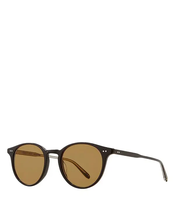 Garrett Leight Clune Round Sunglasses 47mm - Black/semi-flat Pure Maple