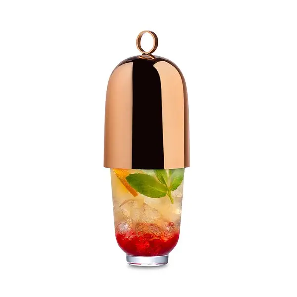 NUDE GLASS Hepburn Cocktail Shaker - Rose Gold