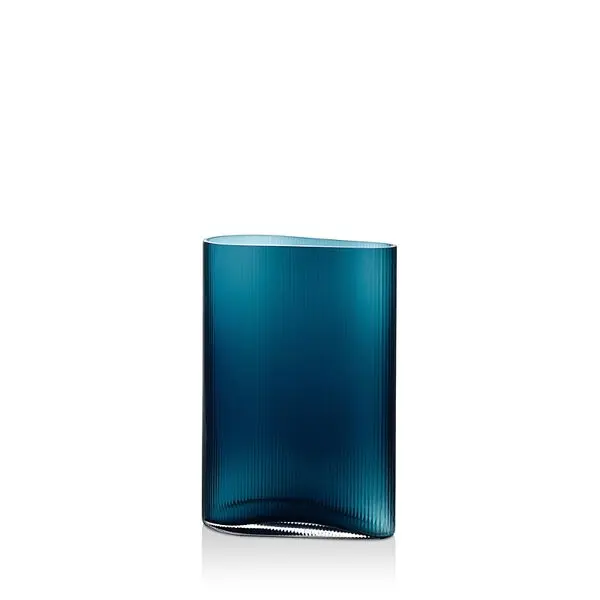 NUDE GLASS Mist Petroleum Short Vase - Blue