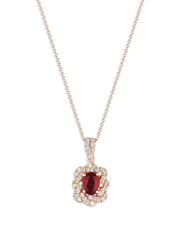 Bloomingdale'S And Diamond Pendant Necklace - Ruby