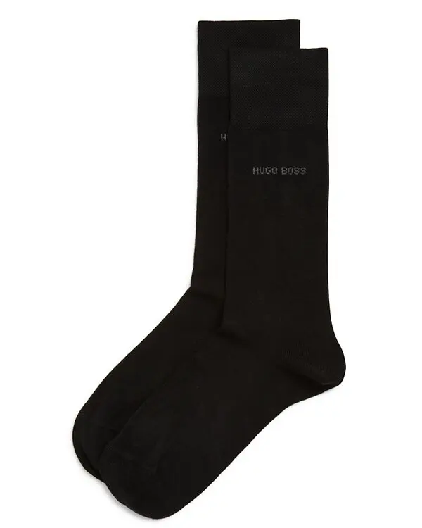 BOSS Edward Solid Dress Socks - Black