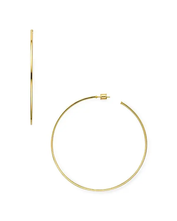 Aqua Large Hoop Earrings - Gold