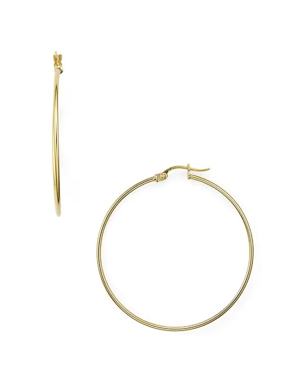 Aqua Medium Hoop Earrings - Gold