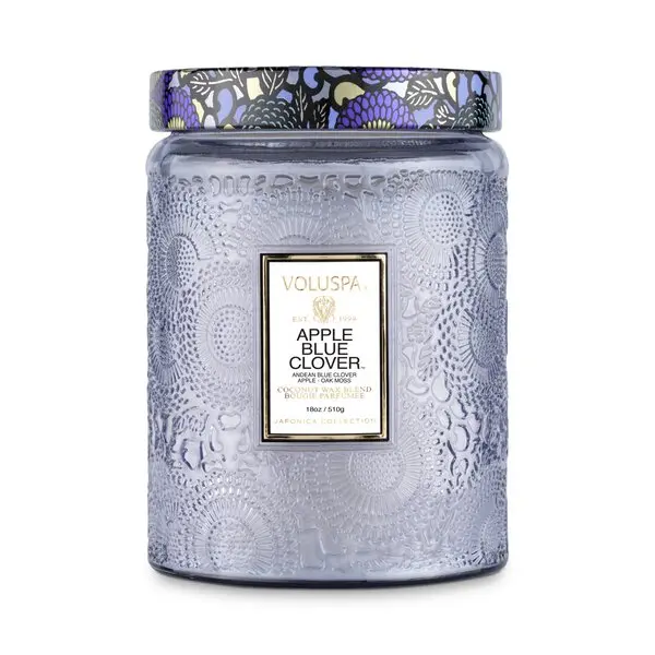 Voluspa Apple Blue Clover Large Jar Candle, 18 Oz