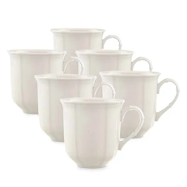 VILLEROY & BOCH Manoir Mugs, Set Of 6 - White