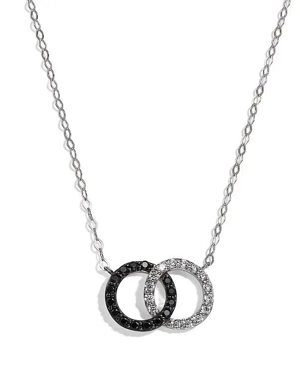 Bloomingdale'S Diamond Double O Pendant Necklace - Black/white