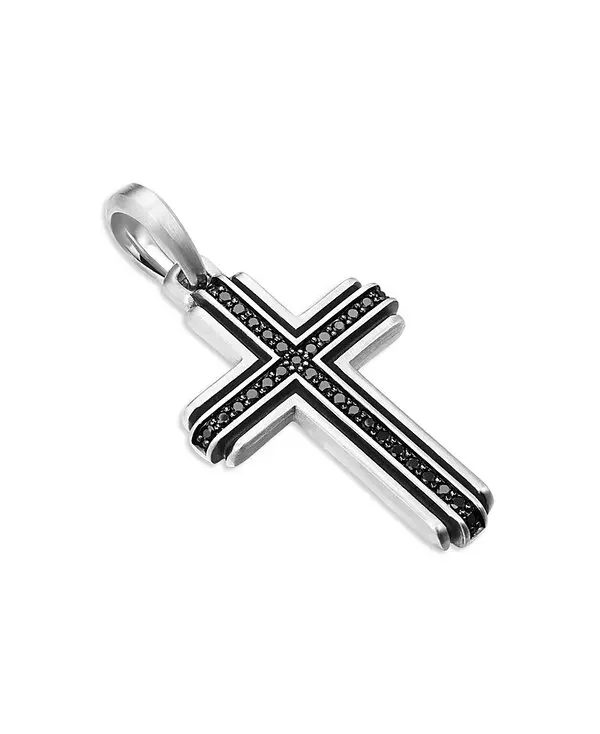 David Yurman Deco Cross Pendant - Black/silver