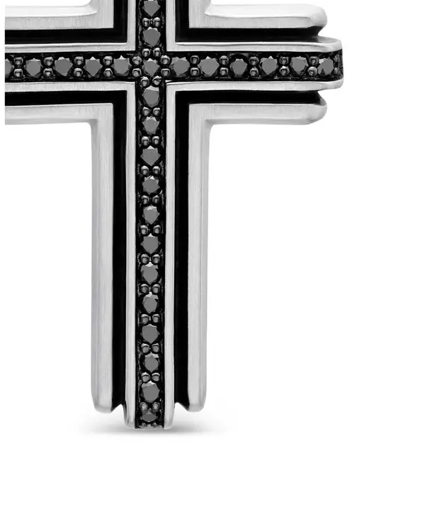 David Yurman Deco Cross Pendant - Black/silver