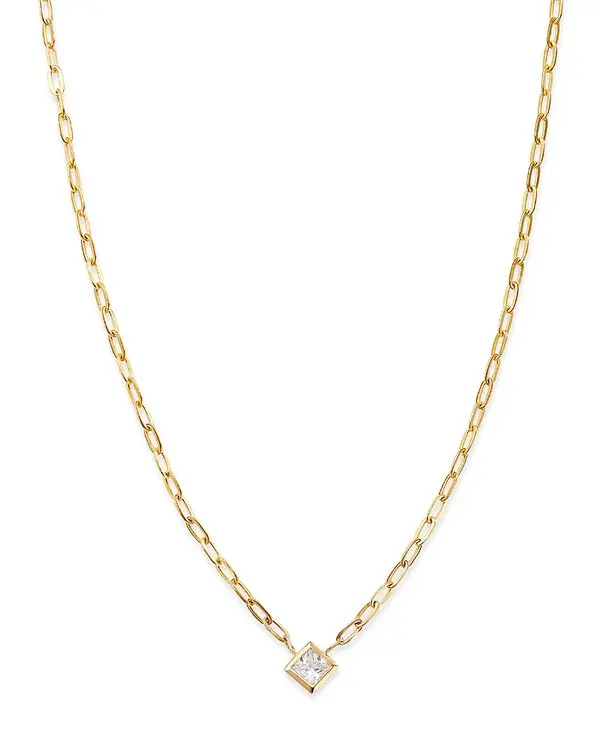 Bloomingdale'S Diamond Princess Solitaire Pendant Necklace - Gold