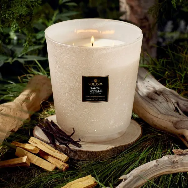 Voluspa Santal Vanille 5 Wick Hearth Candle, 123 Oz - Cream