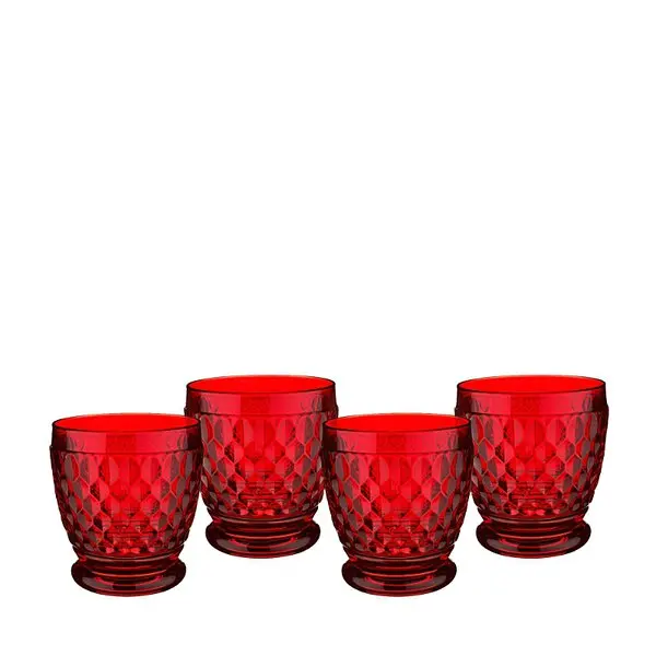 VILLEROY & BOCH Boston Double Old-fashioned Glass, Set Of 4 - Red