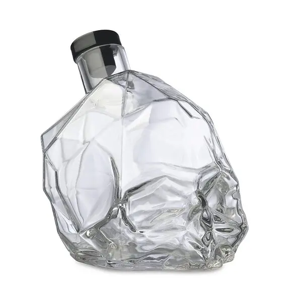 NUDE GLASS Memento Mori Whisky Bottle - No Color