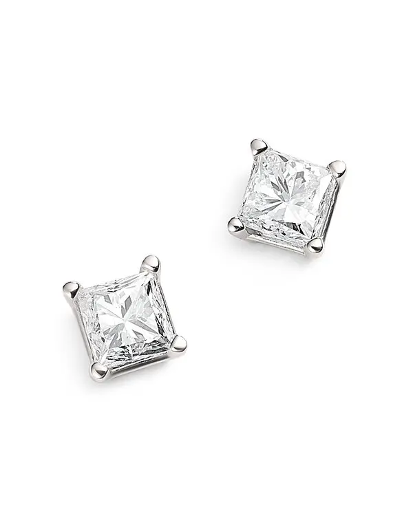 Bloomingdale'S Diamond Princess-cut Stud Earrings, 0.50 Tcw - White