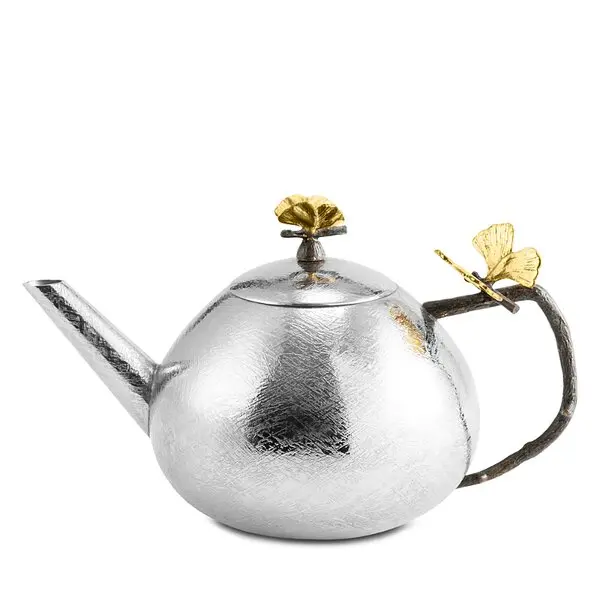 Michael Aram Butterfly Ginkgo Round Teapot - Silver