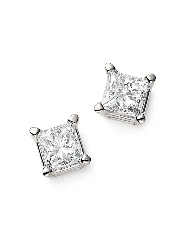 Bloomingdale'S Diamond Princess-cut Stud Earrings - White