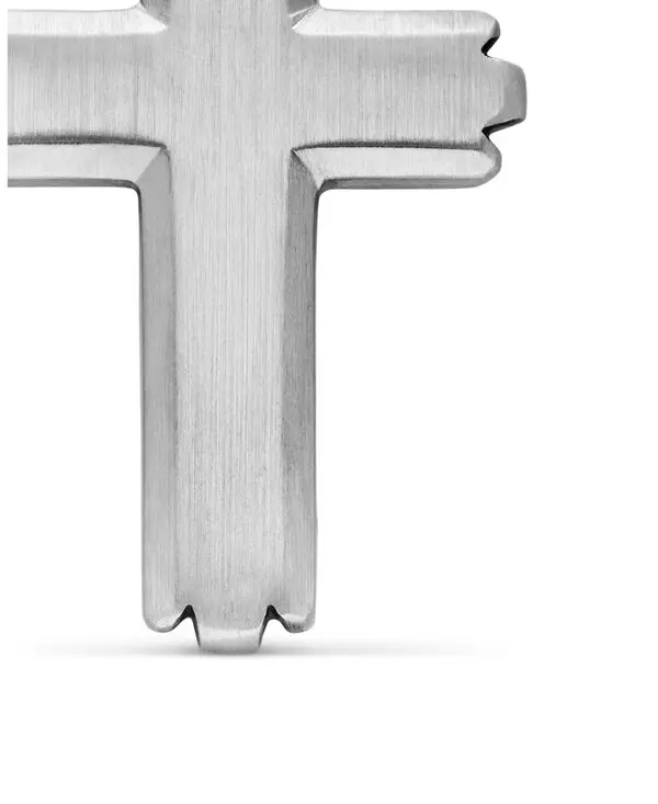 David Yurman Sterling Silver Deco Cross Pendant - Black/silver