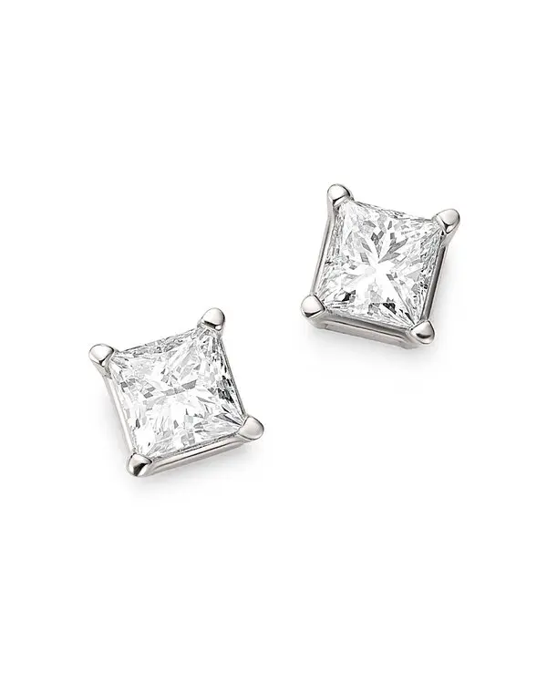 Bloomingdale'S Diamond Princess-cut Stud Earrings - White