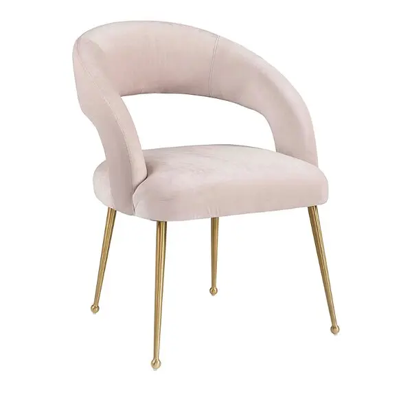 TOV FURNITURE Rocco Velvet Dining Chair - Blush