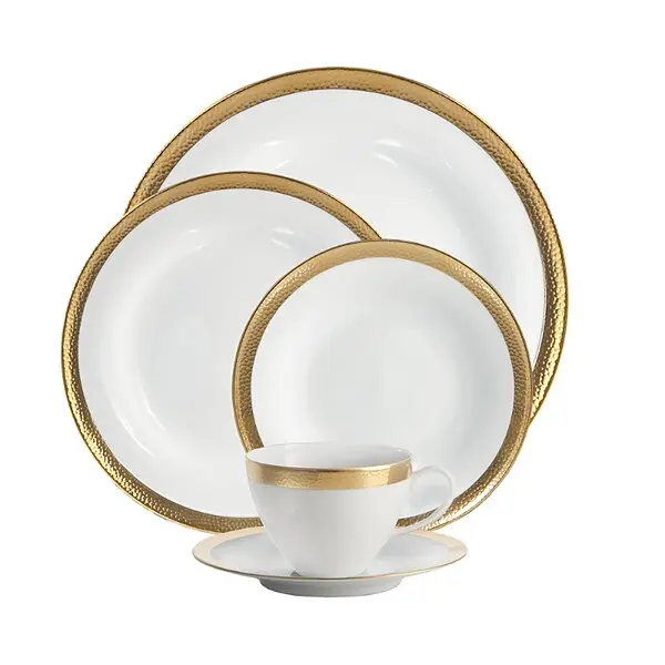 Michael Aram Goldsmith 5-piece Place Setting - White/gold