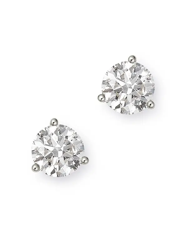 Bloomingdale'S 3.0 Tcw Certified Diamond Solitaire Stud Earrings - White