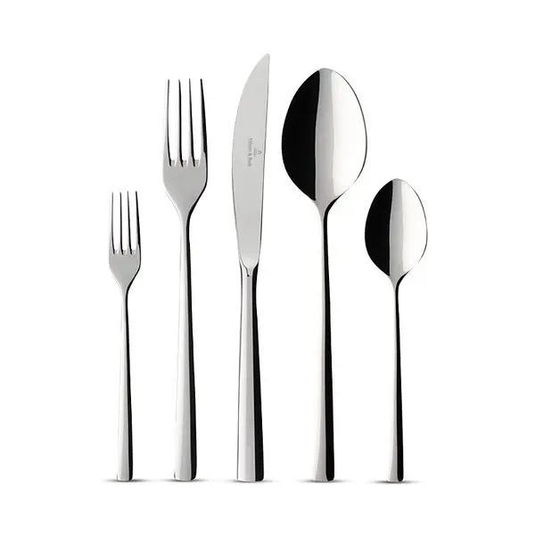 VILLEROY & BOCH Piemont 40 Piece Flatware Set - Silver