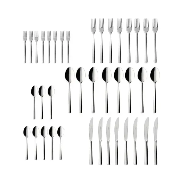 VILLEROY & BOCH Piemont 40 Piece Flatware Set - Silver