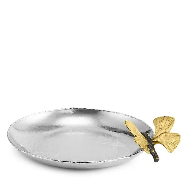 Michael Aram Butterfly Ginkgo Round Trinket Tray - Silver