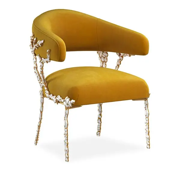 CARACOLE Glimmer Of Hope Accent Chair - Gold Brush/ochre